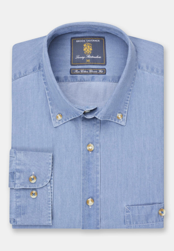 Brook Taverner Colton Blue Denim Shirt 7696