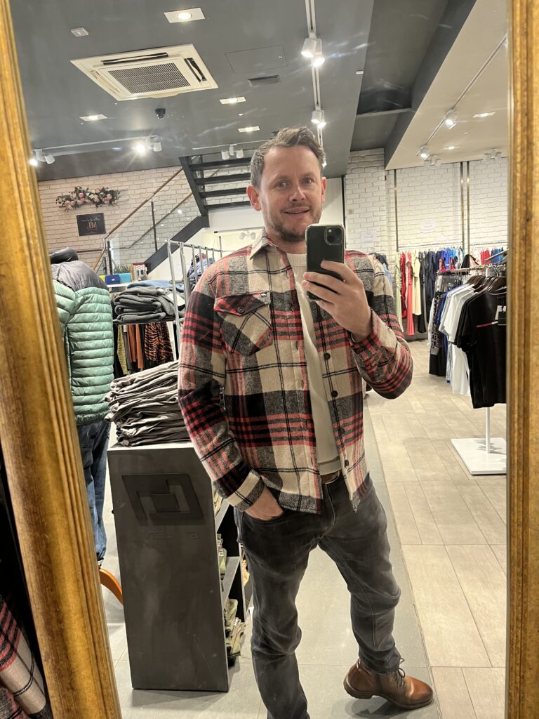 Mish Mash Verglas Tan, Black & Red Quilted Shirt