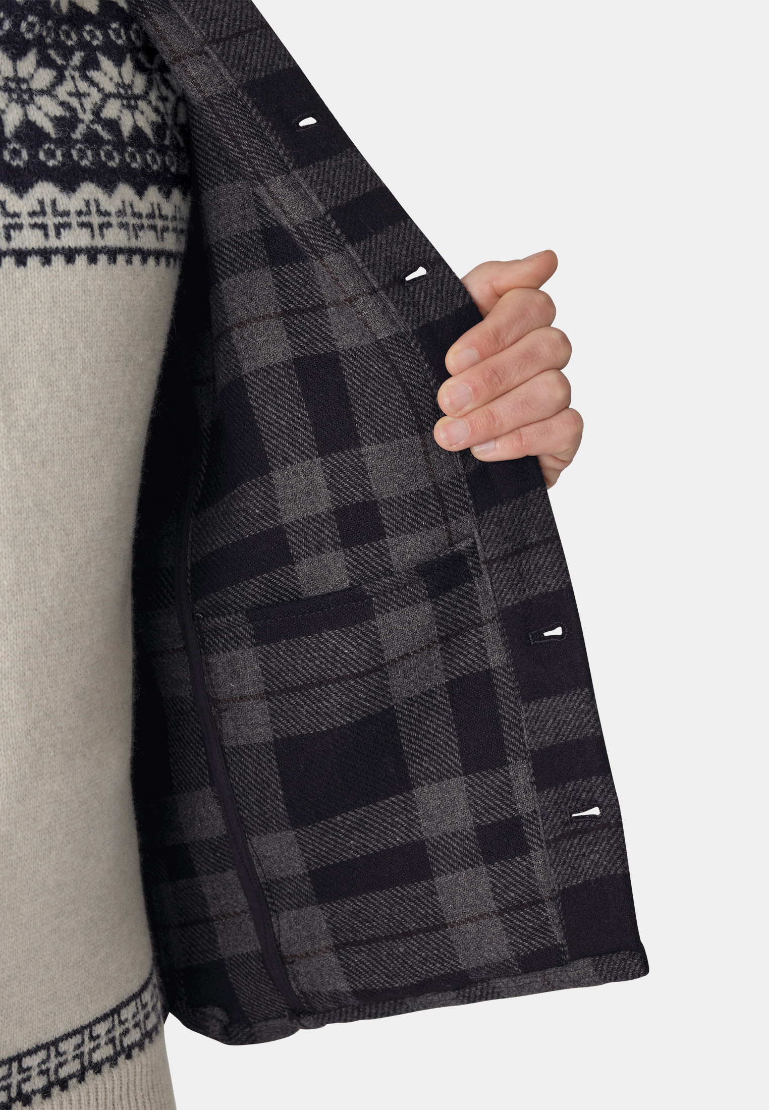 Brook Taverner Stevenson Grey & Navy Shirt Jacket