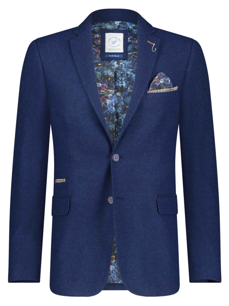 A Fish Named Fred Blue Waffle Effect Blazer