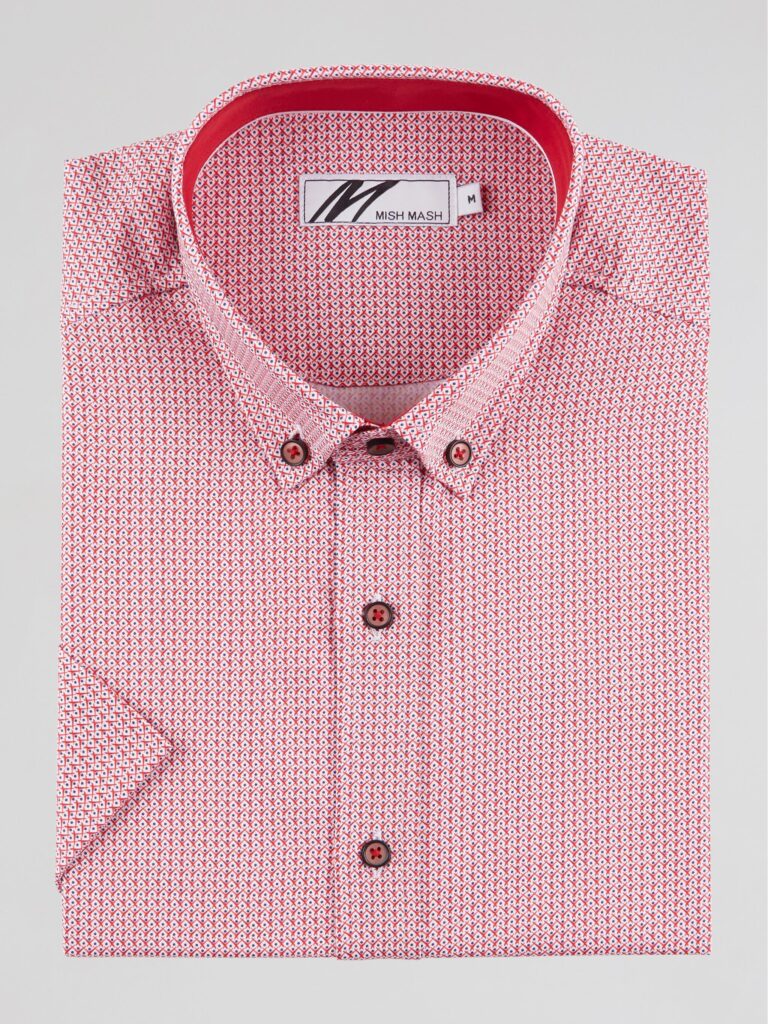 Mish Mash Coastal Red & White Short Sleeve Shirt